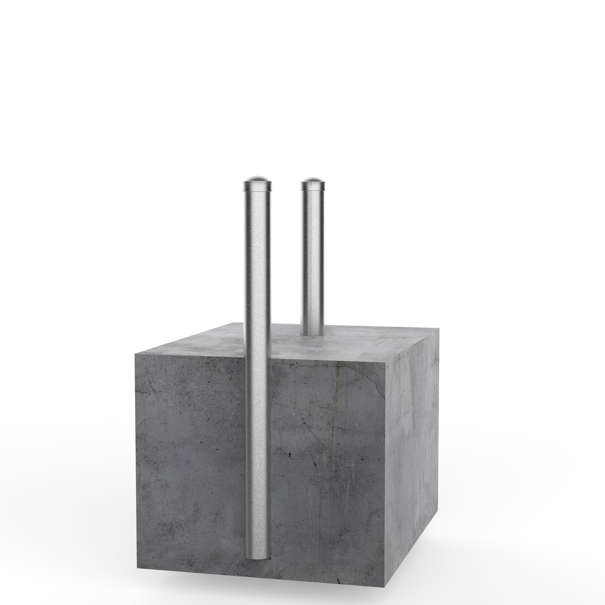 4" X 5' (W/Cap) Galvanized Bollard – Postman - Steel Posts & Bollards